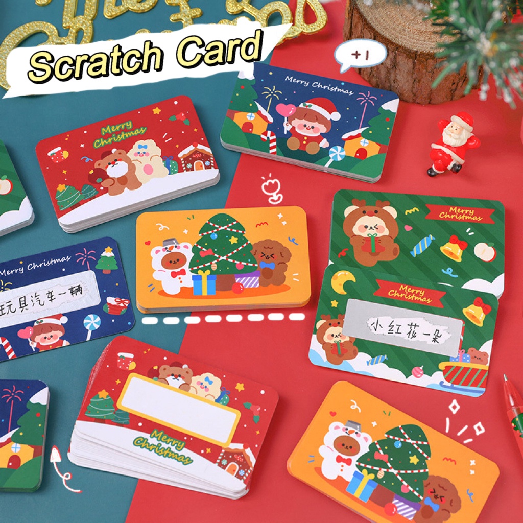 [Coisíní] 20Pcs Children's Christmas Scratch Card Creative DIY Lucky ...