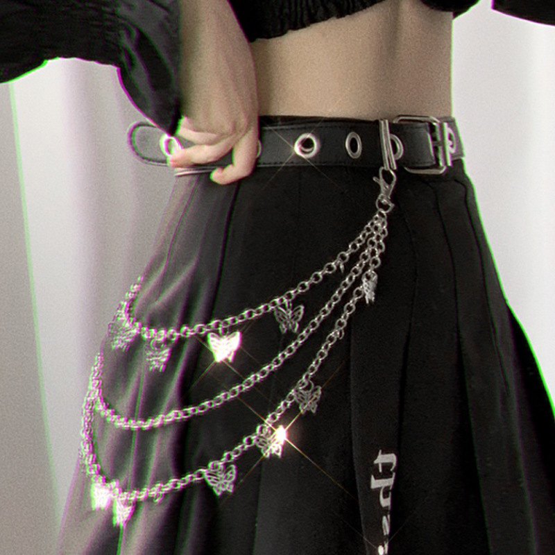 butterfly waist chain Belt chain female cool ins wind pants chain ...