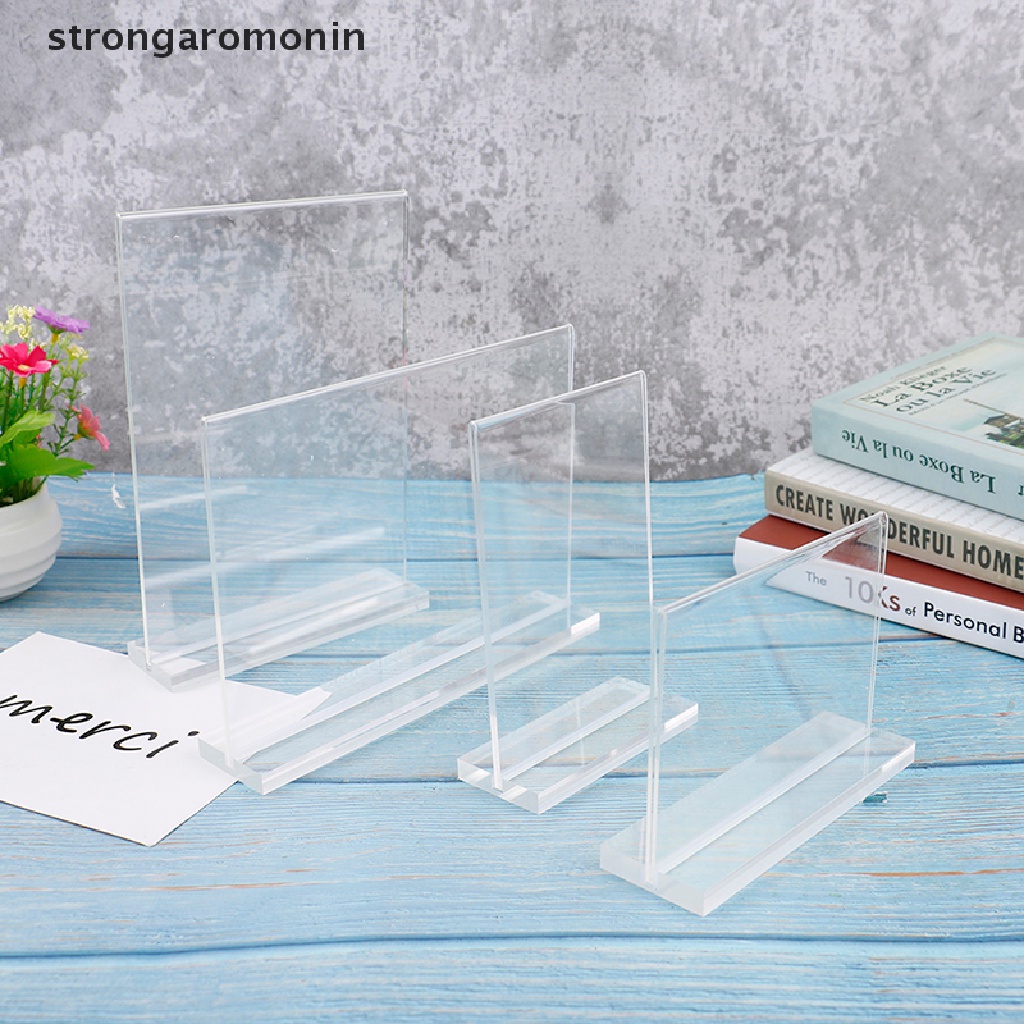 【NIN】 T shape Double Side Acrylic Sign Card Holder Display Stand Menu ...