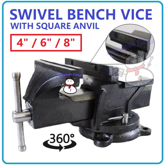 ANVIL CLAMP SWIVEL BENCH VICE 4'' 6'' 8'' RUBBER CLAMPING VICE 360 ...