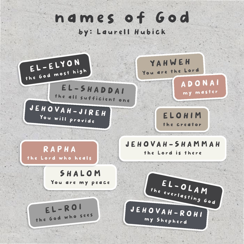 Names of God (Bible / Faith Calligraphy Sticker Pack) | Shopee Singapore
