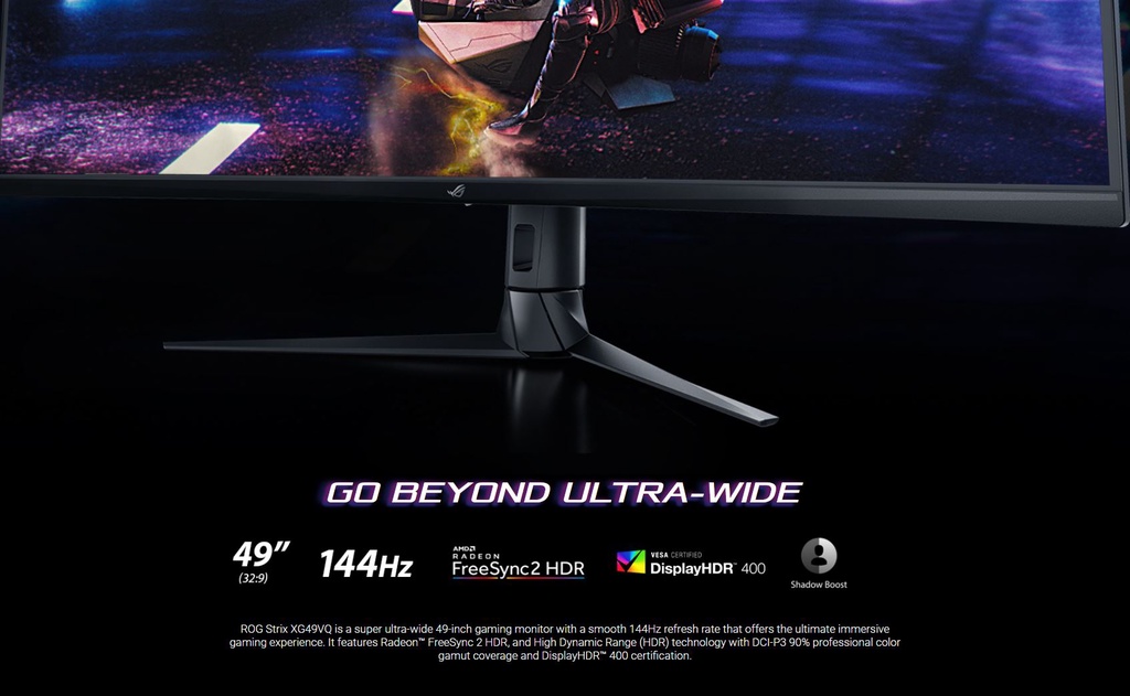 ASUS ROG Strix XG49VQ Super Ultra-Wide HDR Gaming Monitor — 49-inch 32: ...