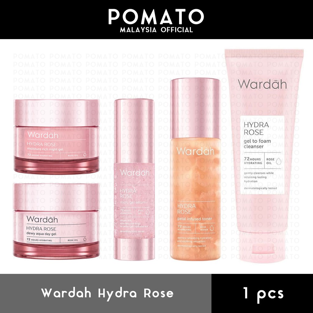 Wardah Hydra Rose Gel to Foam Cleanser Dewy Aqua Day Gel Petal Infused ...
