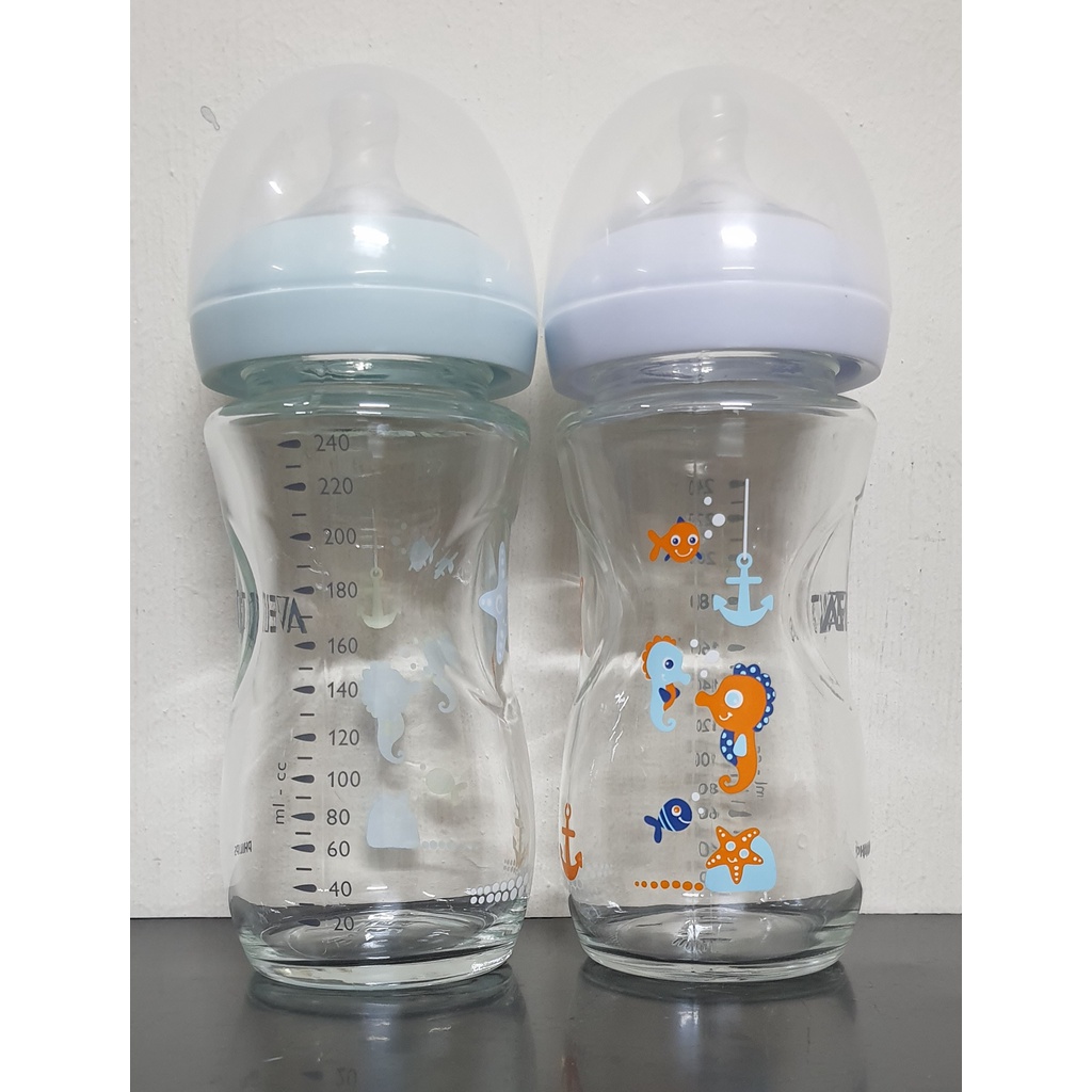 Avent Natural patterned glass milk bottle 120ml 240ml | Shopee Singapore