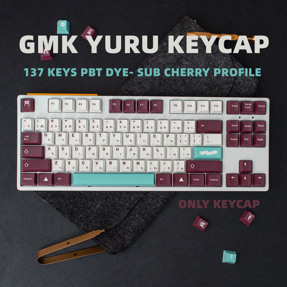 GMK Yuru 136 Keys PBT DYE- SUB Cherry Profile Japanese Personalise ...
