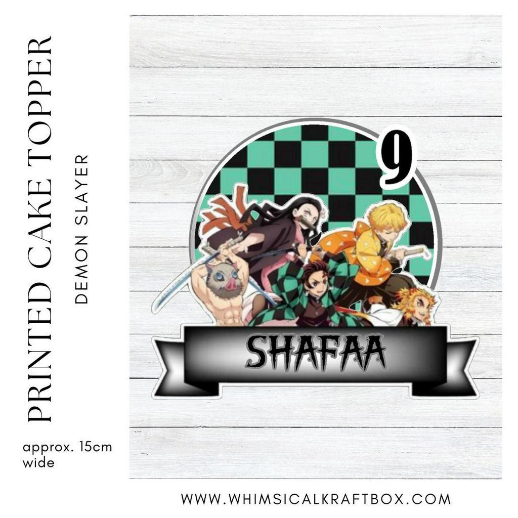 [SG Seller] Demon Slayer - Printed flat cake topper - Customised cake ...