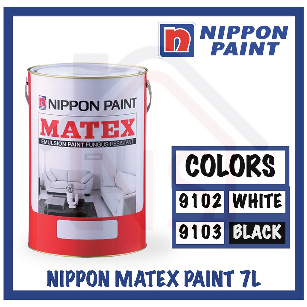 NIPPON MATEX Emulsion Paint 7 Litres Fungus Resistant / 9102 White ...