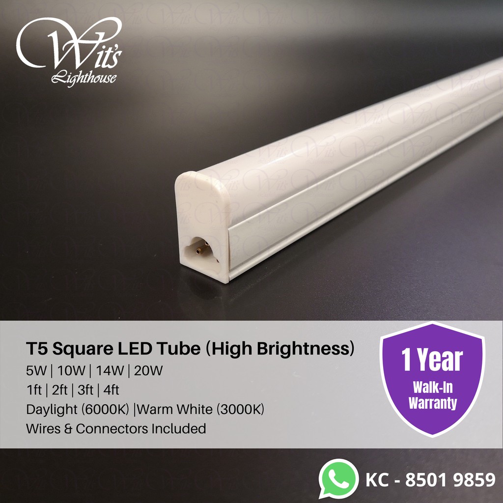 T5 LED Tube Ceiling Light Single Tone 1FT 2FT 3FT 4FT High Brightness ...