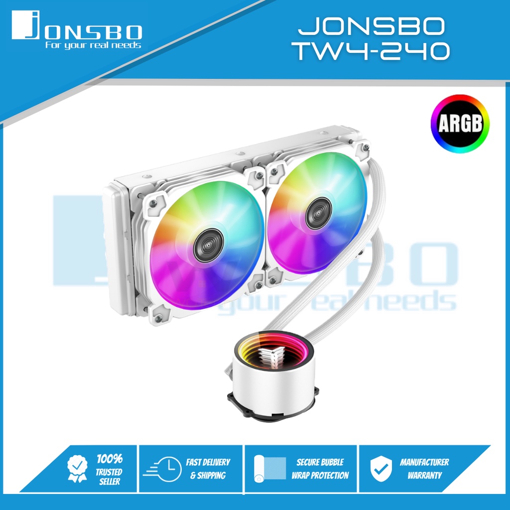 JONSBO SHADOW TW4-240 (WHITE) RADIATOR CPU AIO LIQUID COOLER (ARGB ...