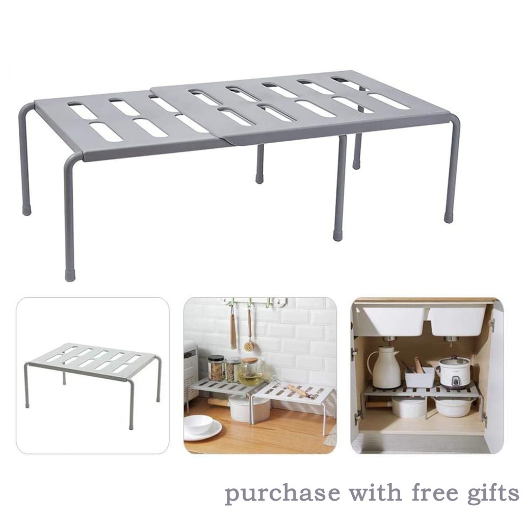 Retractable Kitchen Cabinet Counter Shelf Organizer Racks Expandable ...
