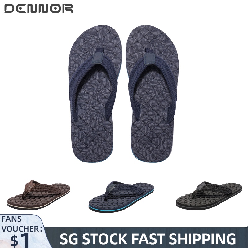 Dennor Mens Flip Flops Comfortable Sandals Lightweight Summer Beach ...