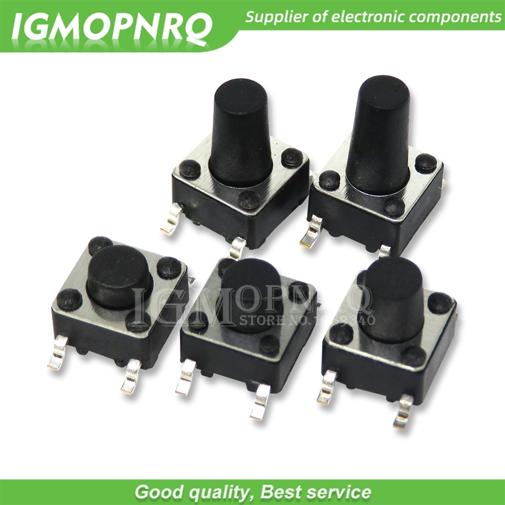 50PCS SMD 4PIN 6x6x4.3/5/6/7/8/9/10 mm Micro Tact Switch 0.5A 50V Ibuw ...