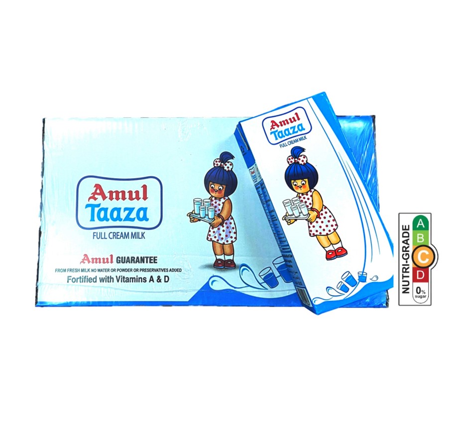 [1 Carton] Amul Taaza Full Cream Milk UHT (12x1L) | Shopee Singapore