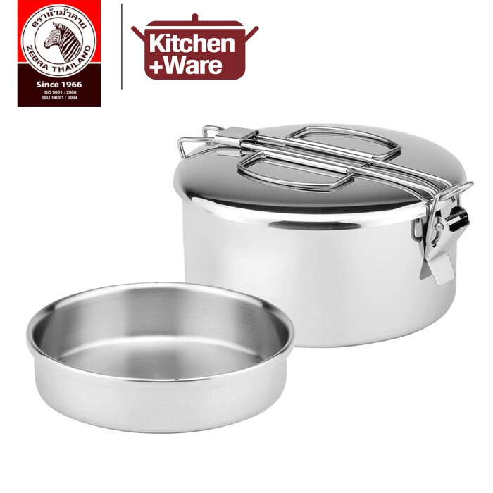 Zebra / Lunch Box Round 14cm / Stainless Steel Camping Pot / Tingkat ...