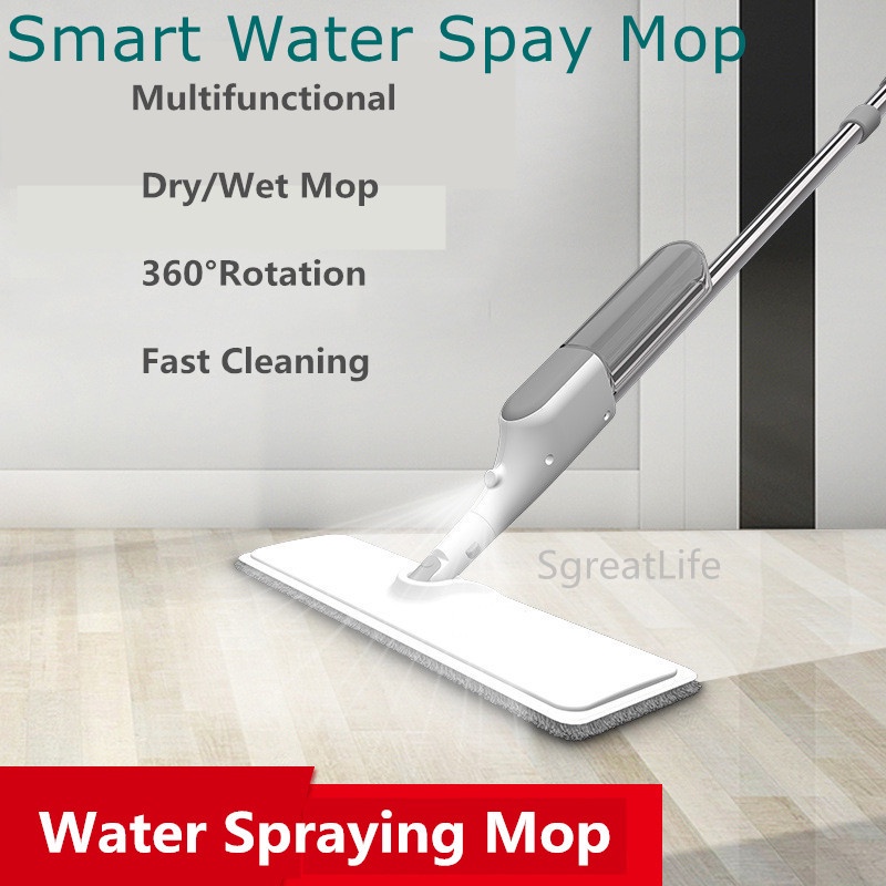 Premium Spray Mop with Reusable Microfiber Pads 360 Degree Handle Mop ...