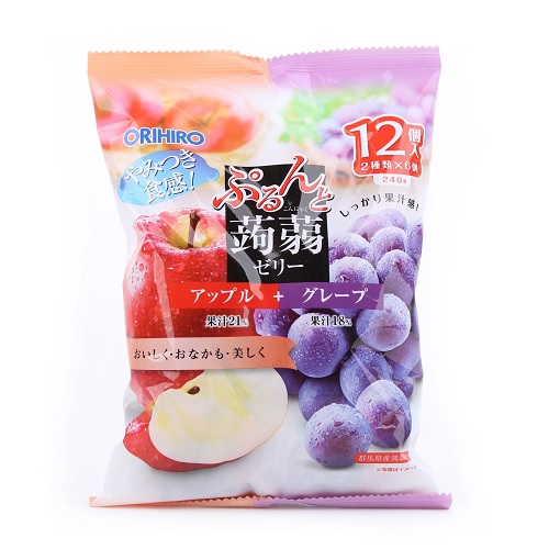 Orihiro Purun And Konjac Jelly Pouch Apple + Grape 240g [Japanese ...