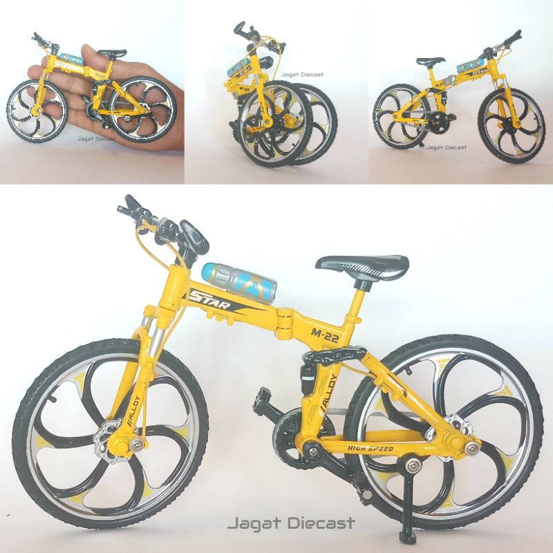 10 Scale Folding Bicycle Toy Miniature Folding Bike Display 2 Diecast ...