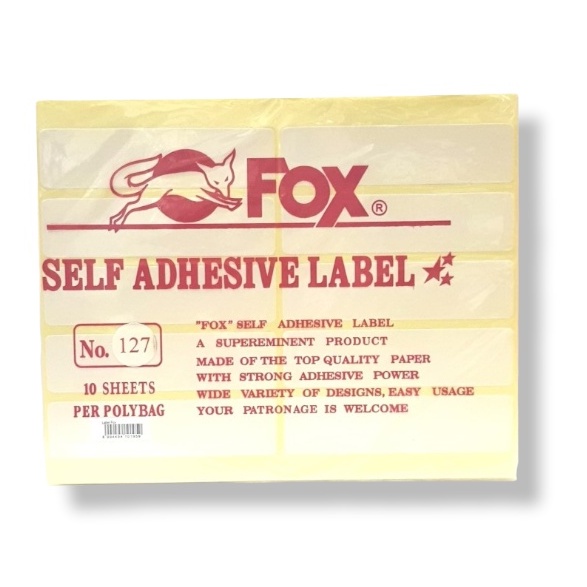 Fox Price Sticker Label No. 127 contains 10 sheets Invitation Label ...