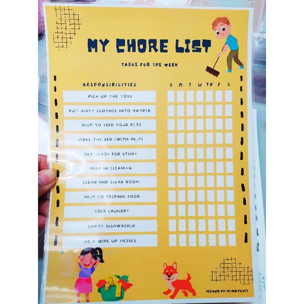 My Chore List (Laminated,A4) | Shopee Singapore