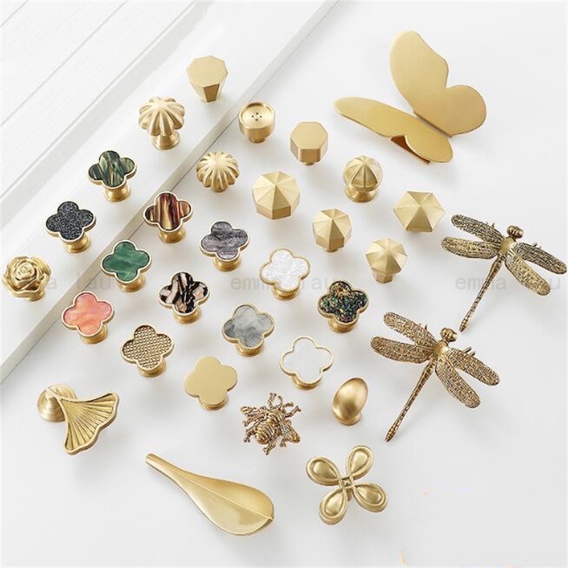 Unique Shape Lattice Drawer Brass Handle Cabinet Door Knob Handles ...