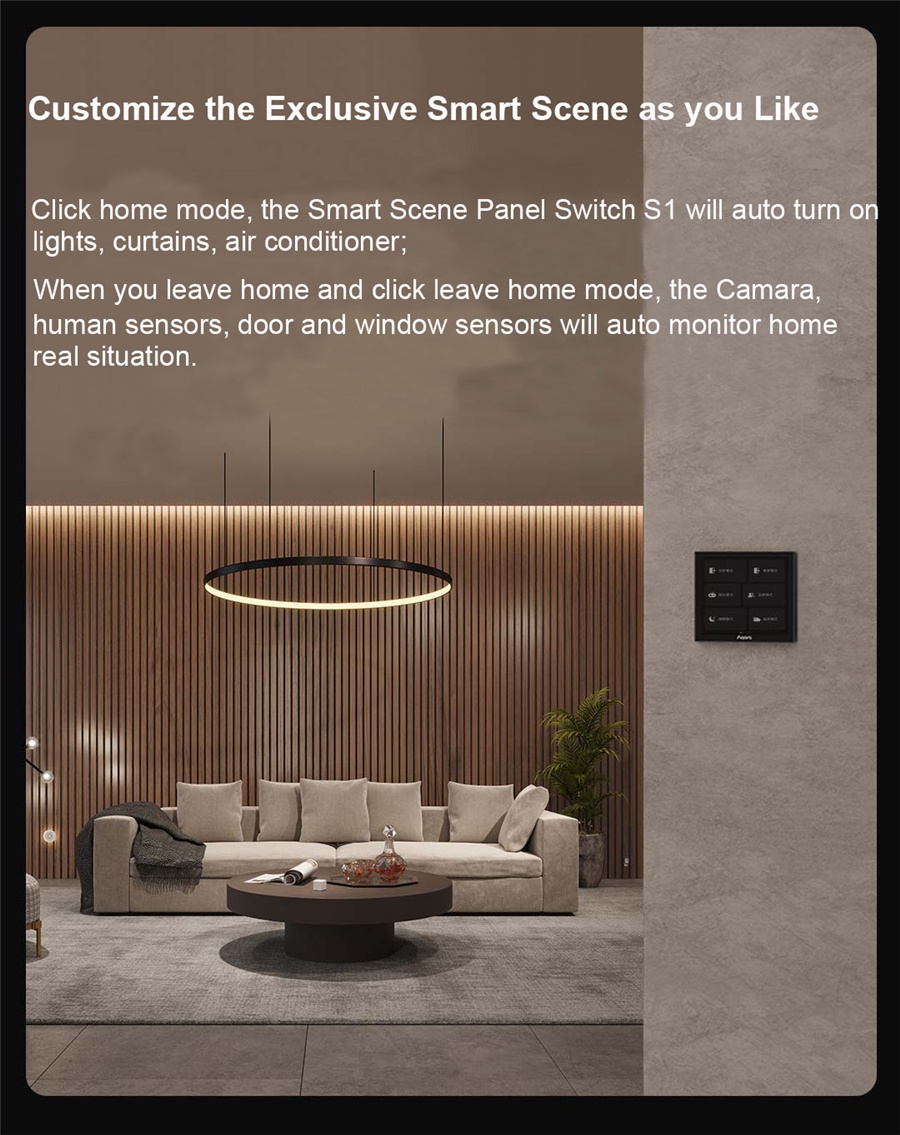 Aqara Smart Scene Panel Switch S1 Zigbee 3.0 3.95 inch Touch Screen APP ...