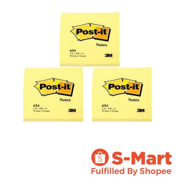 3M Post-It Note, 3x3, Yellow (Pack of 3) | Shopee Singapore
