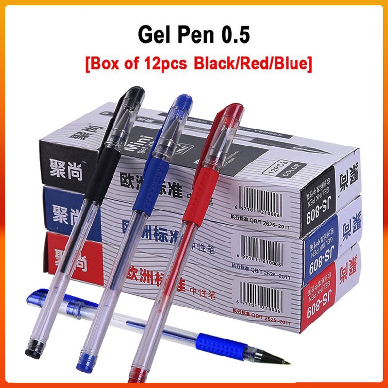 Gel Ink Pen 0.5mm 12pcs/set Black Red Blue Signing Pen School & Office ...