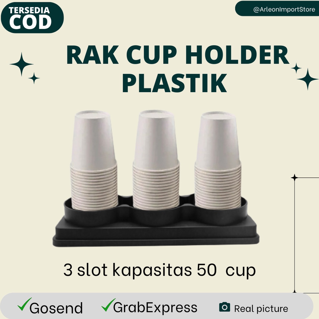Plastic CUP HOLDER RACK RACK RACK FOR PLASTIC CUPS/THICK BAG ORGANIZER ...