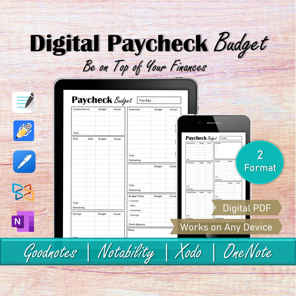 Digital Budget Planner for Ipad, Goodnotes Paycheck Budget Planner ...