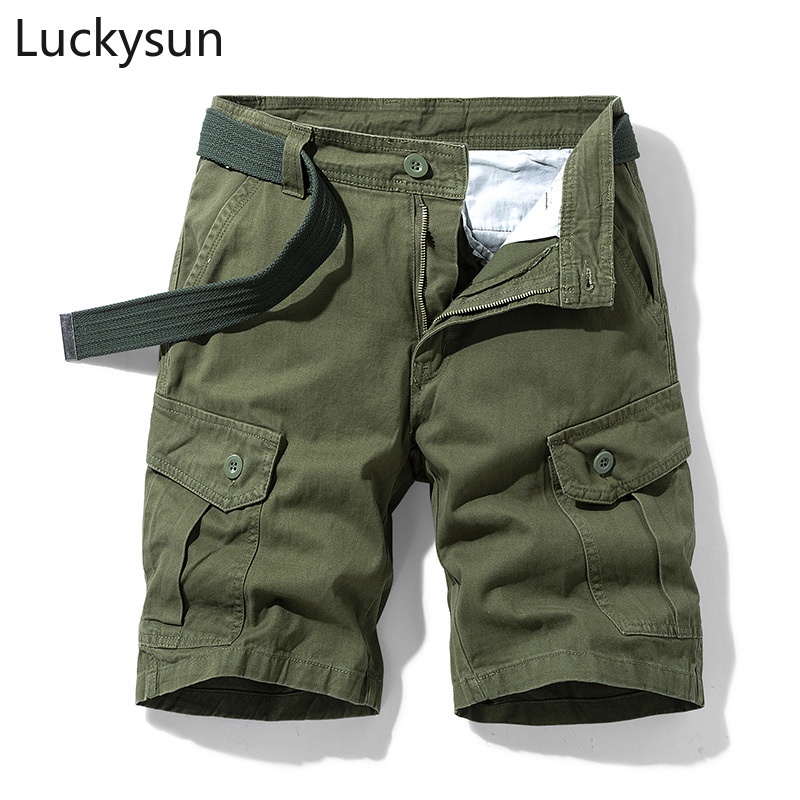 Cargo Bermudas Men Quality Straight Cut Short Pants Washed Wrinkle ...