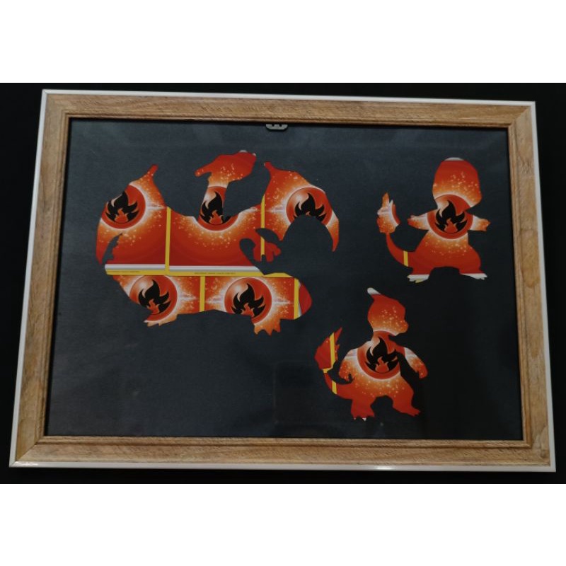 Pokémon Photo Frame Wall Hang A4 - Charizard, Charmander, Charmeleon ...