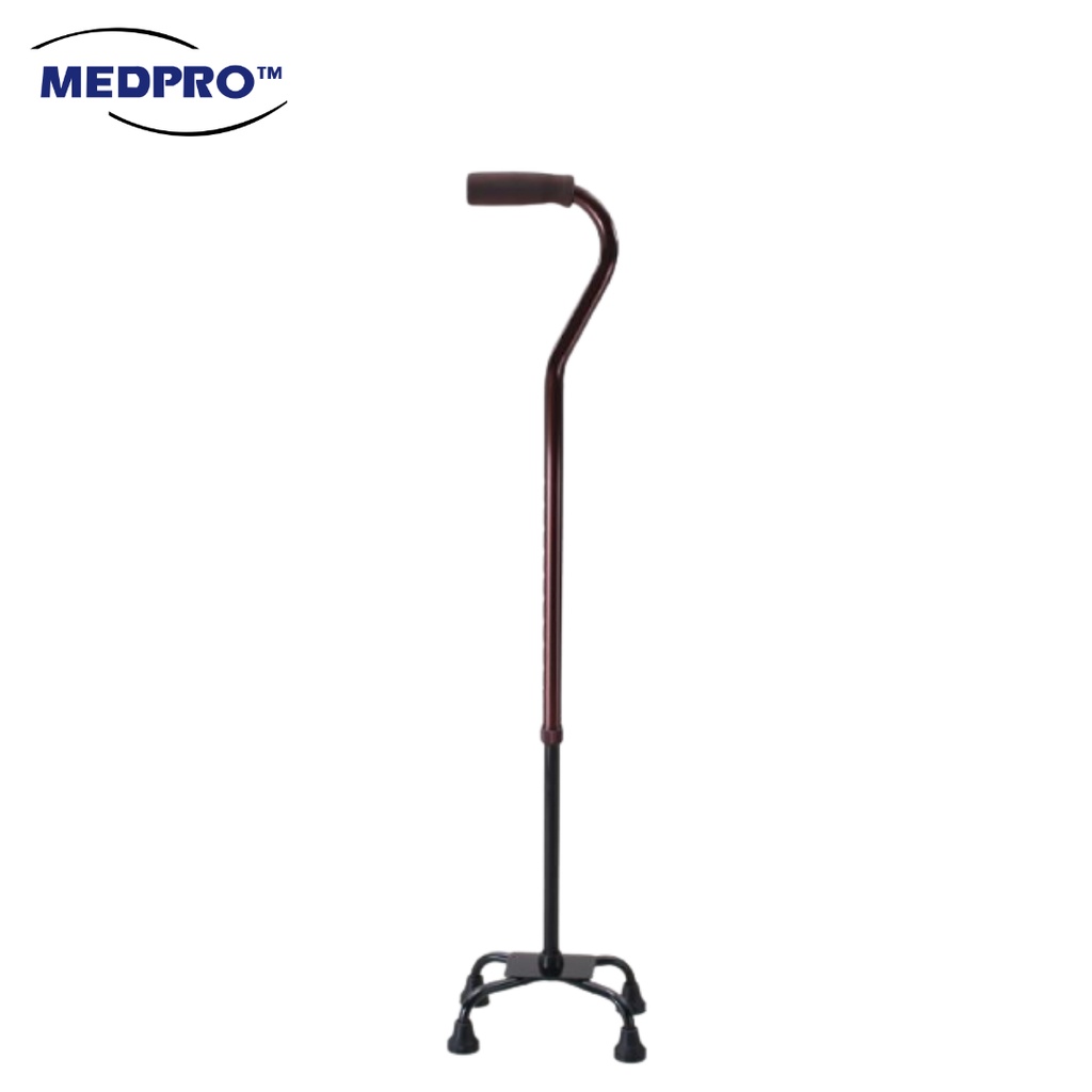 [NEW!] MEDPRO™ Brown Anti-Rust Lightweight Narrow Quad Cane 0.7kg ...