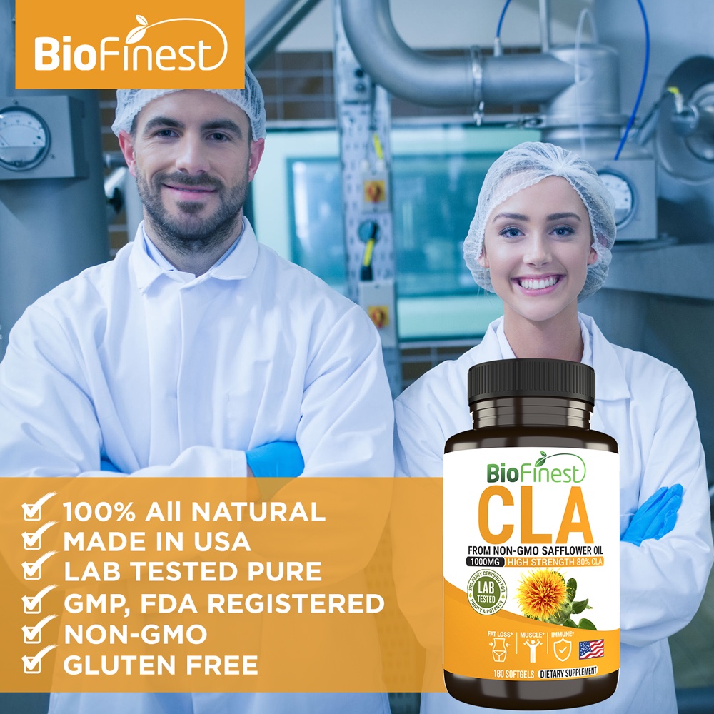 Biofinest CLA 1000mg Supplement - 800mg Fat Burner Slimming Weight Loss ...