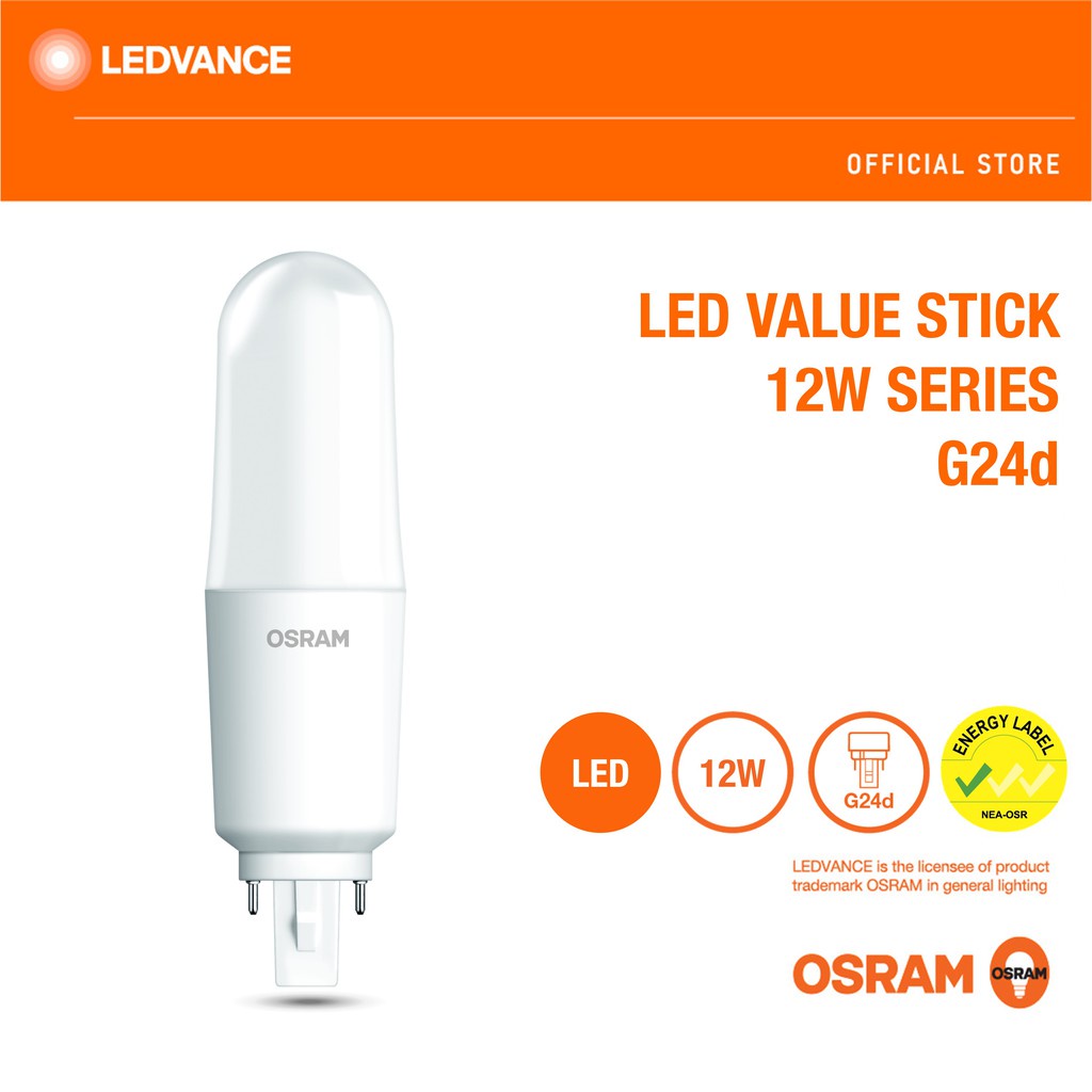 OSRAM LED Value Stick 12W G24D (3000K/4000K/6500K) | Shopee Singapore