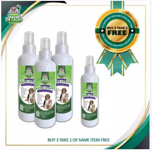 Buy 3 Madre de Cacao Philippines Premium Anti Tick and Flea Spray Get 1 ...