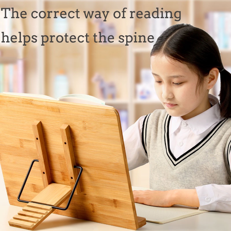 Adjustable Portable Wooden Reading Stand Book Holder Support Document ...