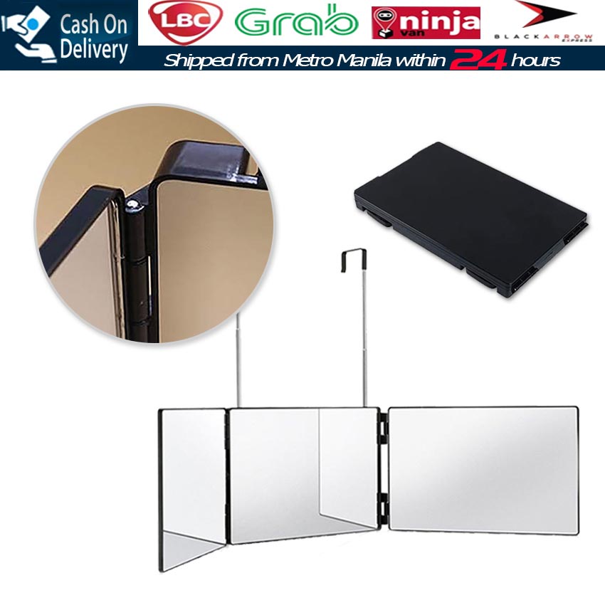 3 Way Mirror Trifold Mirror For Self Hair Cutting Styling DIY Haircut ...
