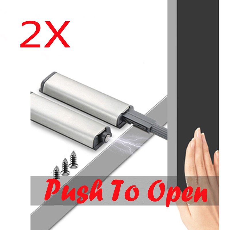 2 Pieces of Stainless Steel Cabinet Door Stopper Buffer Catches Push to ...