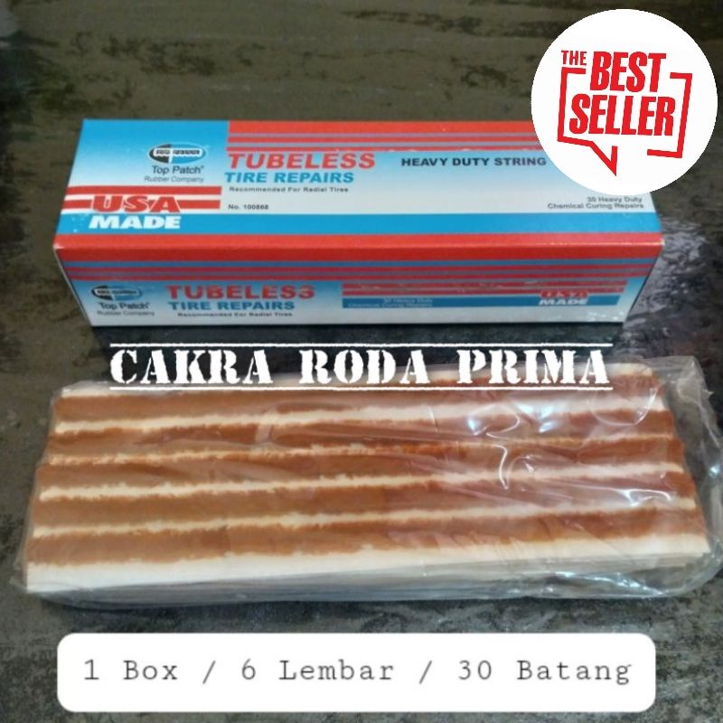 Usa Tubeless Top Patch Rubber Patch (1 Box / 6 Sheets / 30 Rods ...