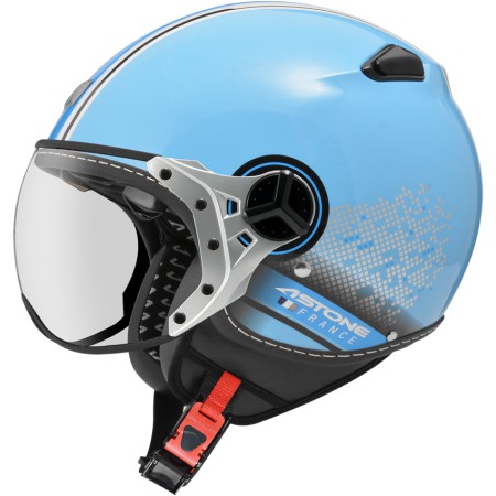 Famous Thai Helmet ASTONE KSS Half Face Helmet Blue DD88 Blue Dual Lens ...