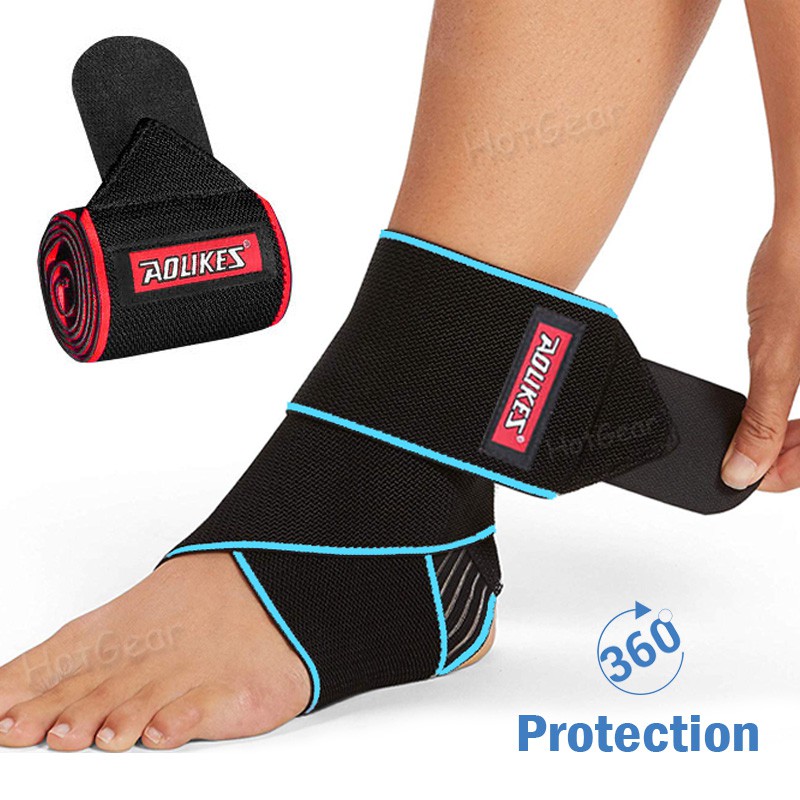 Compression Ankle Support Wrap Elastic Adjustable Nylon Foot Sleeve ...
