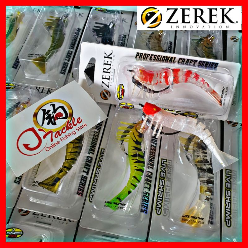Zerek Live Shrimp 89mm 7g Hook 3/0 Udang Getah Zerek Weedless Hook ...