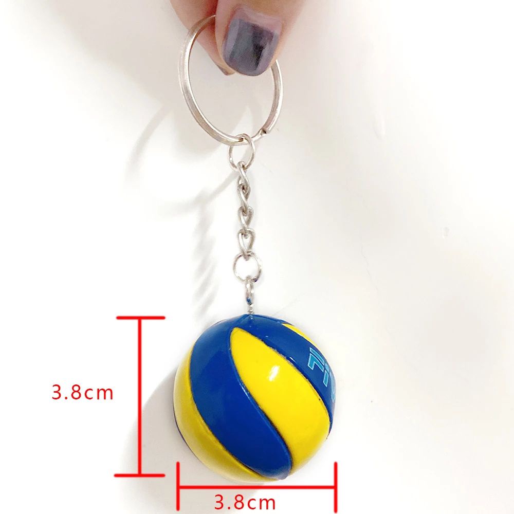 JENNIFERDZ Fashion Volleyball Keychain Sport Key Chain PVC Leather ...