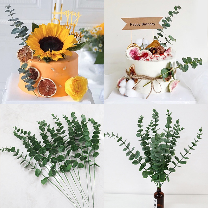Eucalyptus Stems Cake topper Eucalyptus Leaves Faux Greenery Branches ...