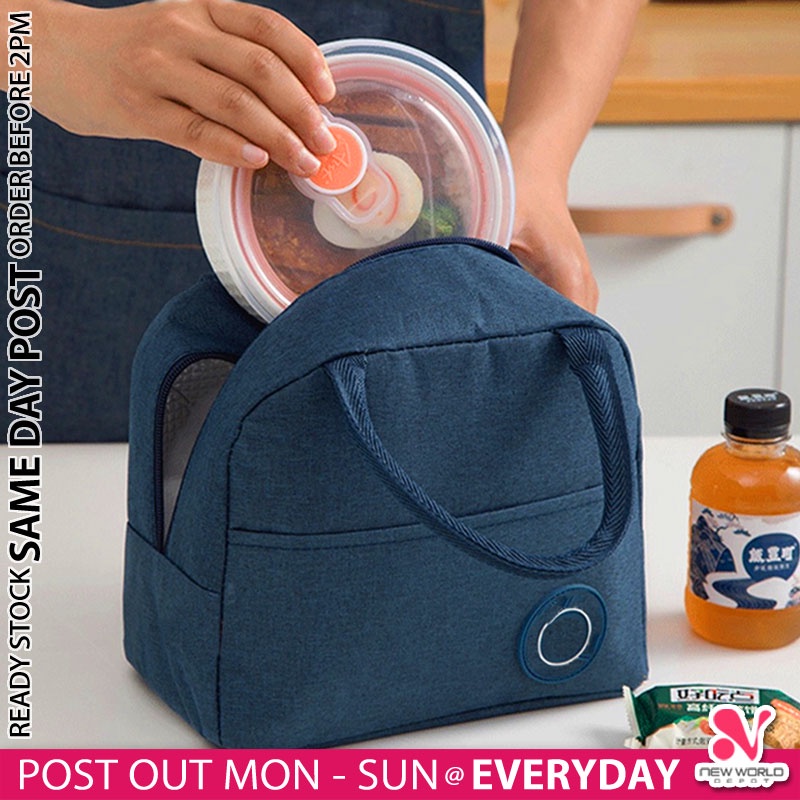 WATERPROOF 》Heat Insulated Canvas Cloth Lunch Box Zipper Bag Reusable ...