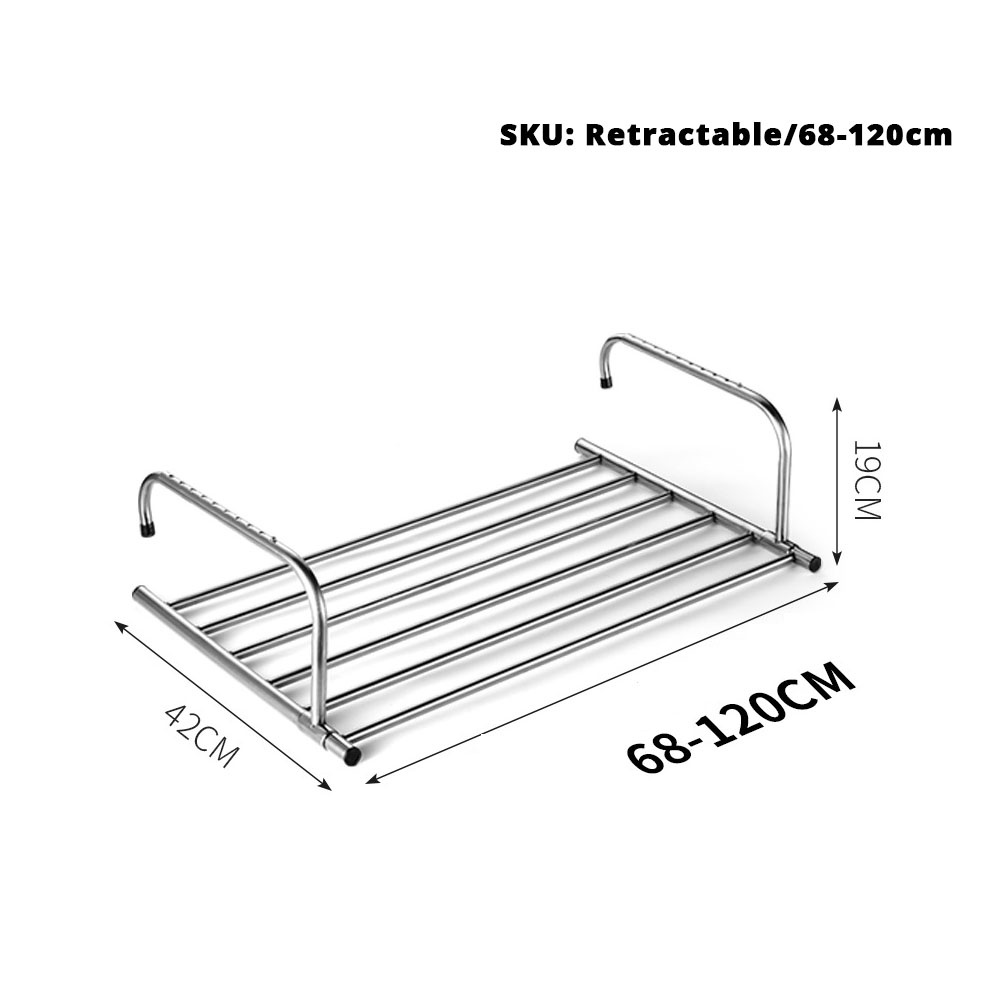 【SG】Stainless Steel Foldable Laundry Drying Rack Retractable Clothes ...