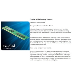 Crucial 8GB, 16GB, 32GB - DDR4 3200MHz CL22 1.2V Non-ECC DIMM Desktop ...