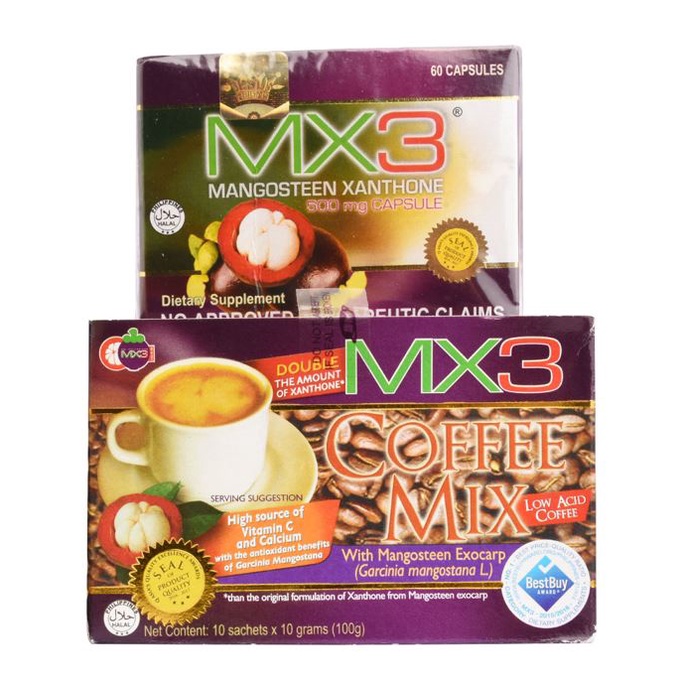 Mangosteen Xanthone 500mg 60 Capsules with 10 Sachets Free Coffee ...