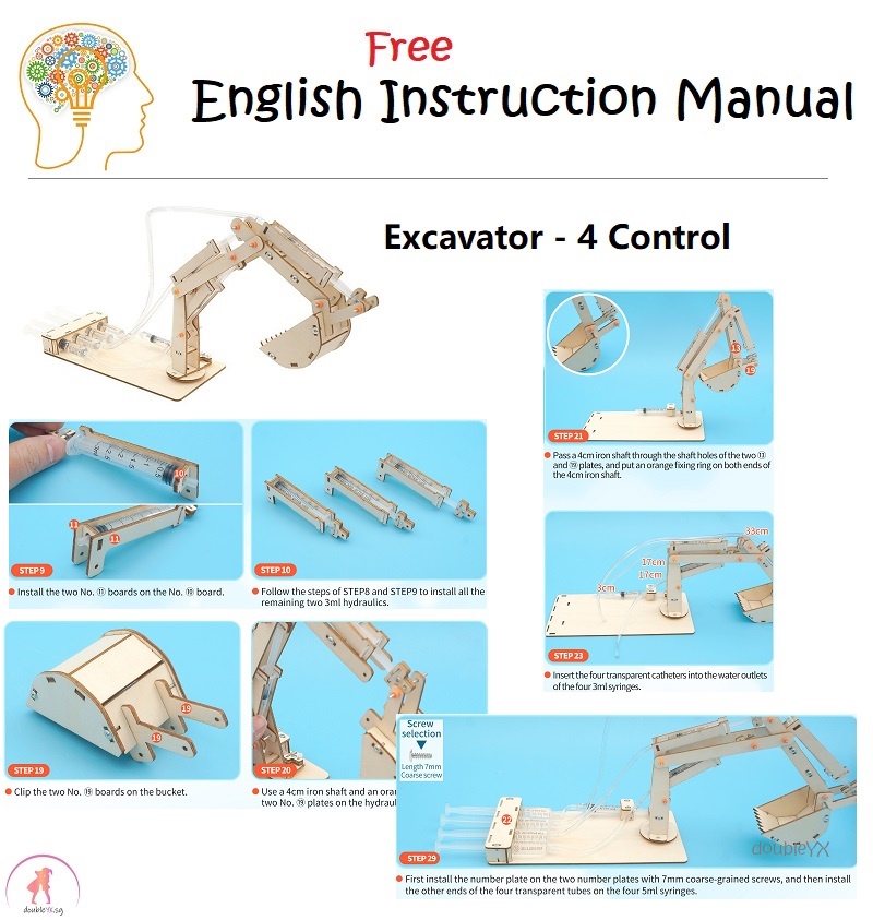 STEM DIY for Kids Educational Science Toy - Excavator (4 controls) DIY ...