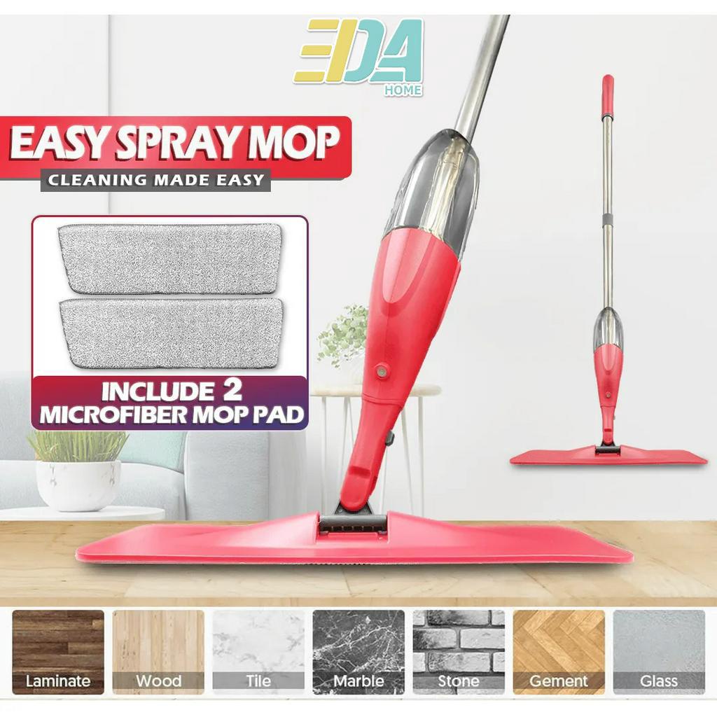 Easy Spray Mop with Microfiber Pad Mop mop Lantai NEW VERSION | Shopee ...